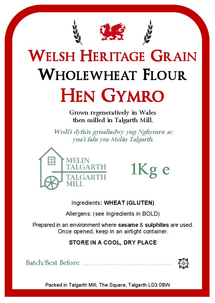 Hen Gymro Welsh Heritage Grain Wholewheat Flour - 1KG bag - Natural ...