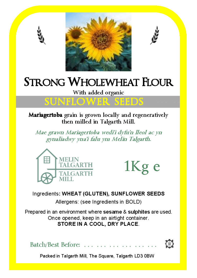 Strong wholemeal flour with Sunflower Seeds- 1KG bag - Natural Weigh